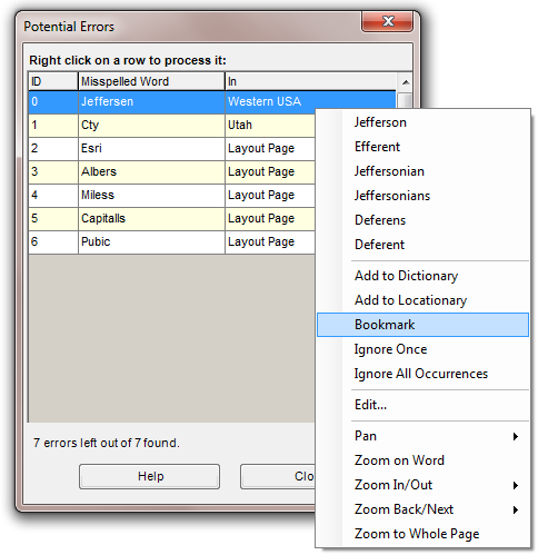 MapSpeller™: Bookmarking Potential Typos