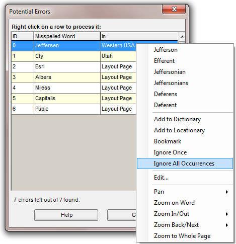 MapSpeller™: Ignoring a Spelling